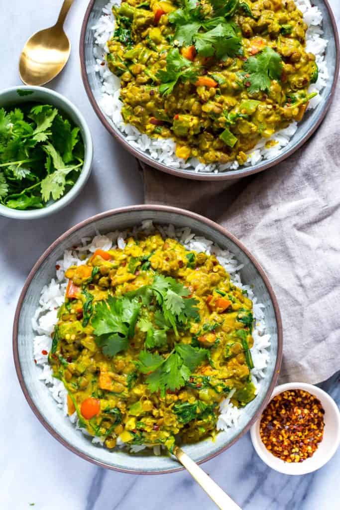 Instant Pot Dal {Curried Lentil Stew} - Eating Instantly