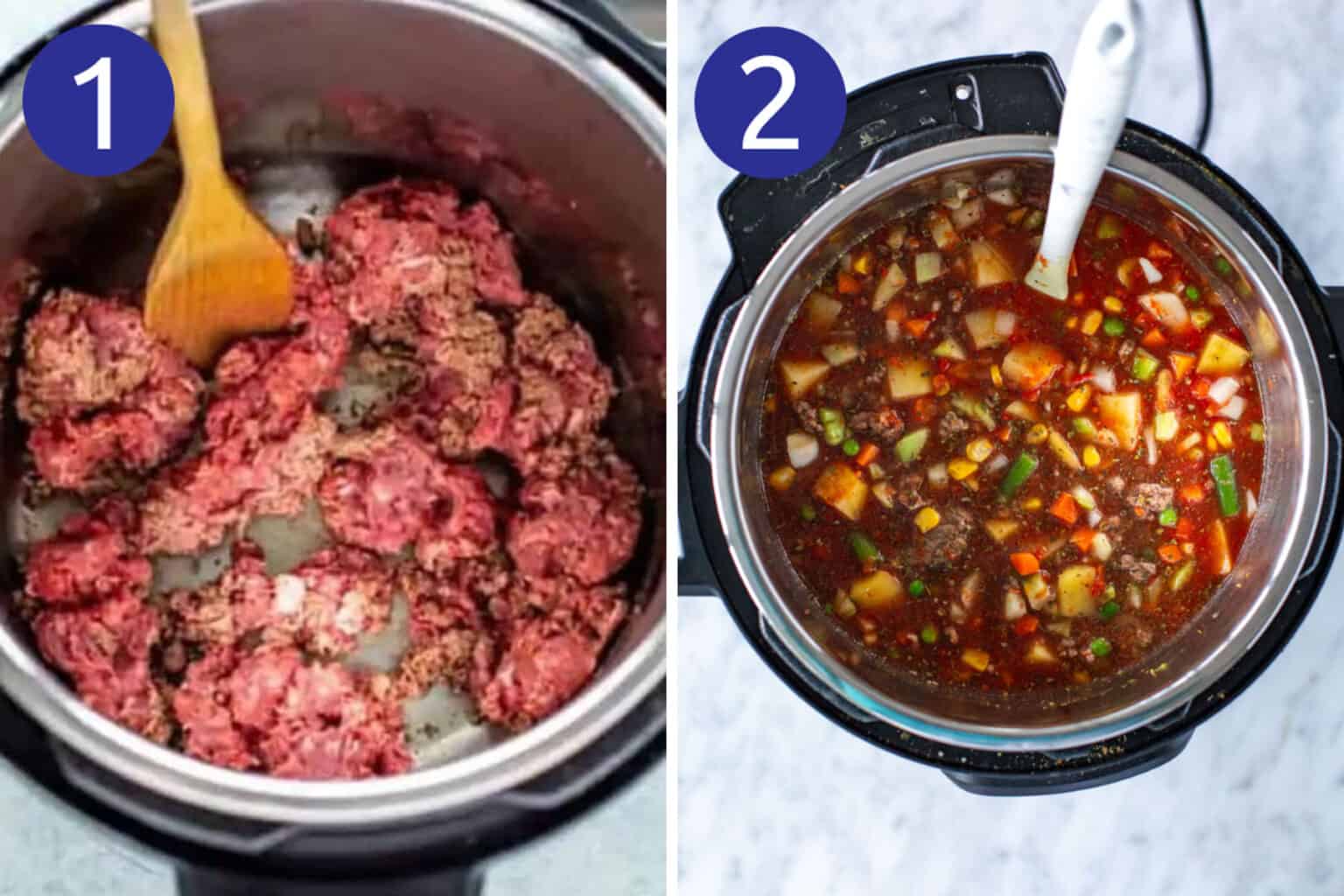 Easy Instant Pot Hamburger Soup - Eating Instantly