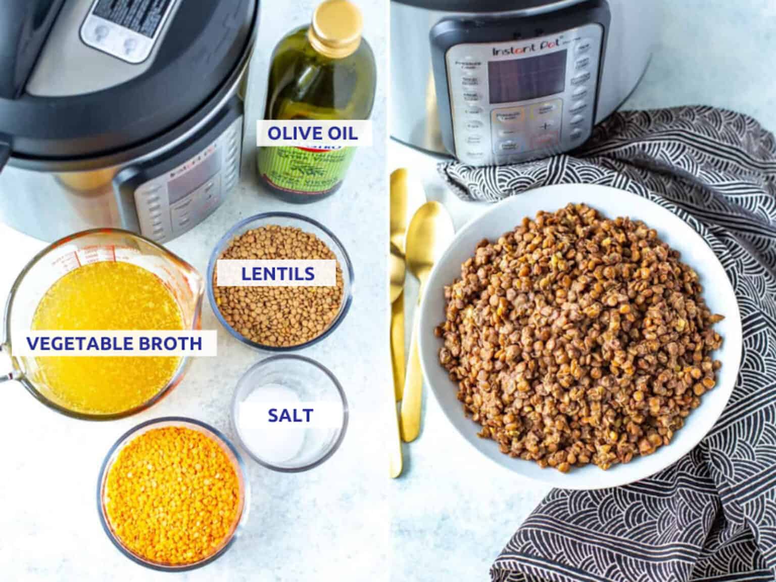 Instant Pot Lentils {Ready in 10 Minutes} - Eating Instantly